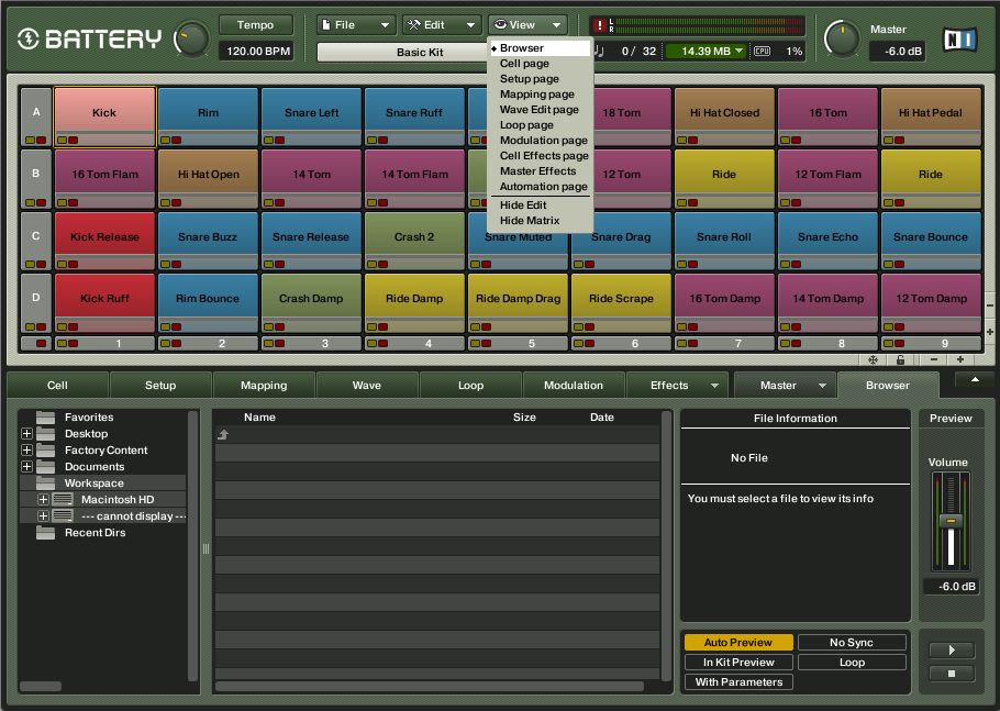 Native Instruments BATTERY 3 使い方／簡易マニュアル 〜Viewメニュー編〜 | SoundATHLETE COLUMN